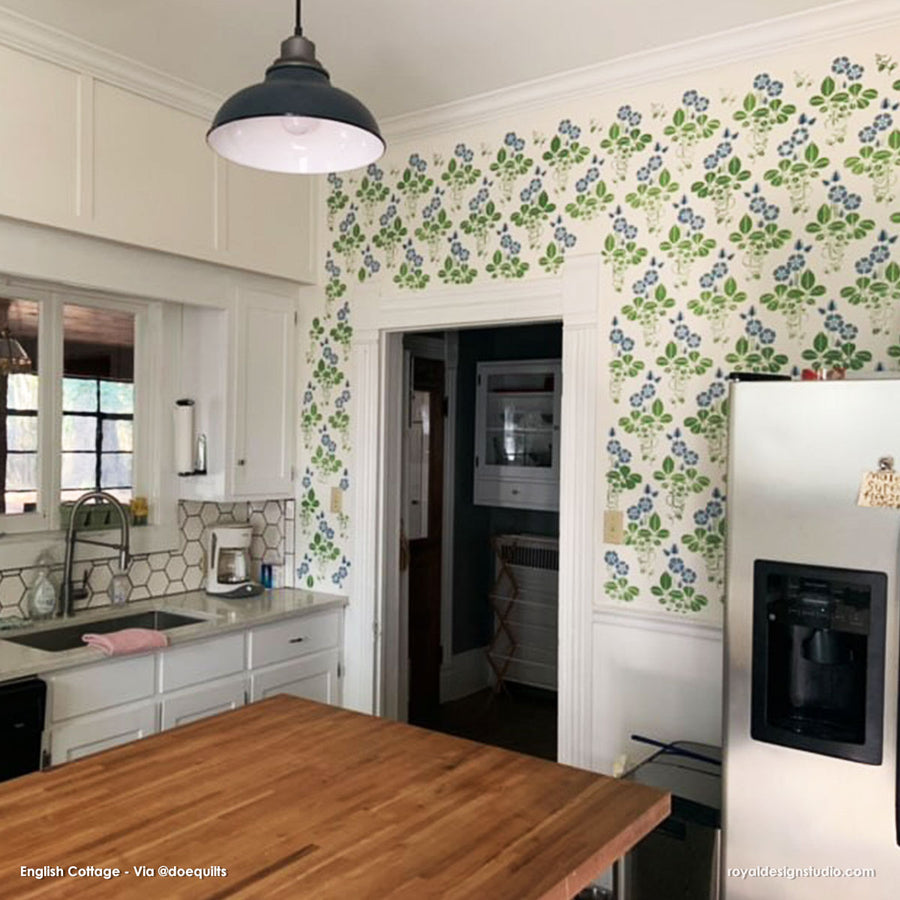 Flower Stencils | English Garden Floral Wall Stencils for Painting