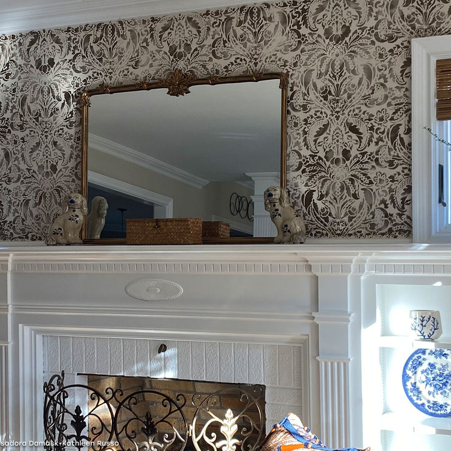 Large Damask Wall Stencils - DIY Wallpaper Look