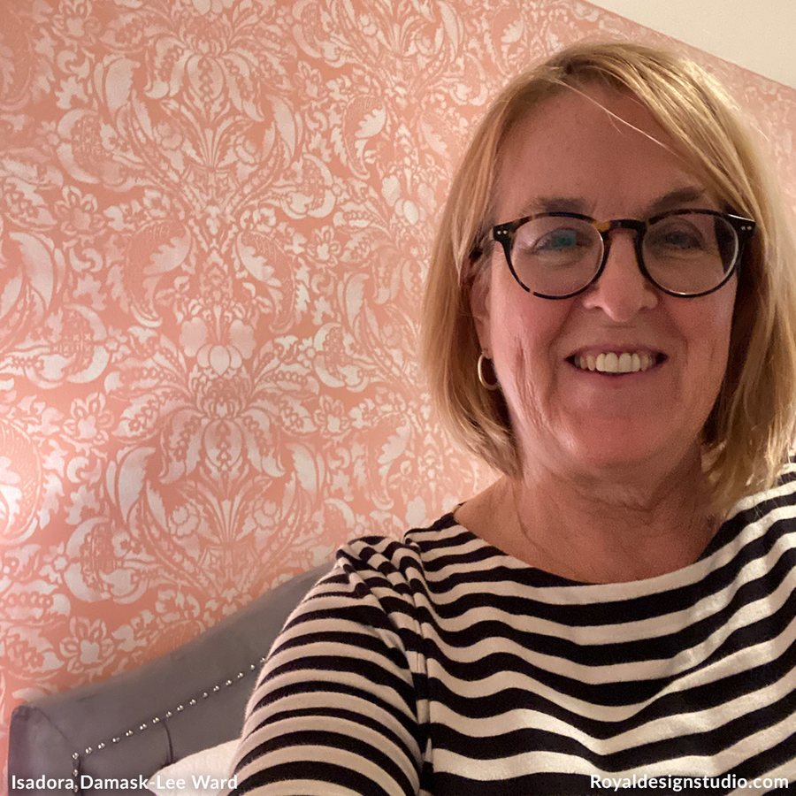 Amazing Damask Wall Stencil in Large Scale-Feature Wall Stenciling