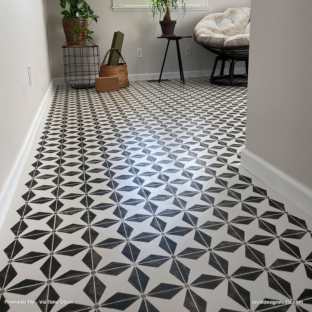 Tile Stencils for Walls, Floors, and DIY Kitchen Decor