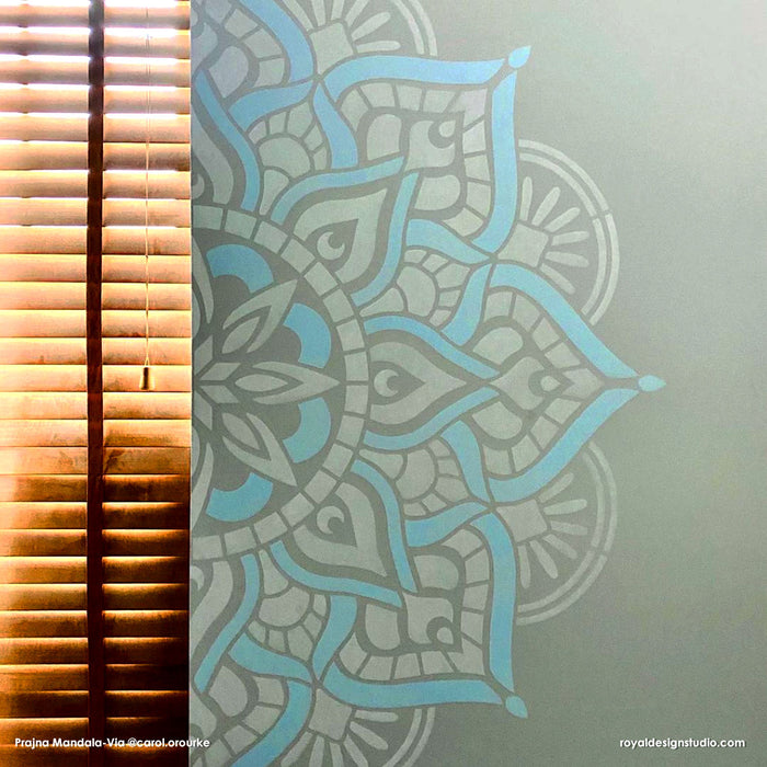 Large Mandala Wall Art Stencils for Painting Boho Bedroom Mural Design