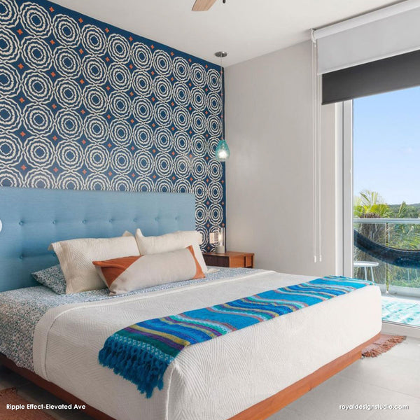 Geometric Pattern Tile Stencils - DIY Painting Concrete Porch Designs