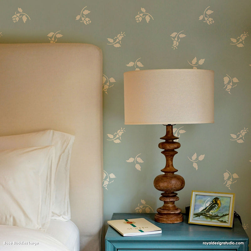 Rose Buddies Floral Furniture and Wall Stencil