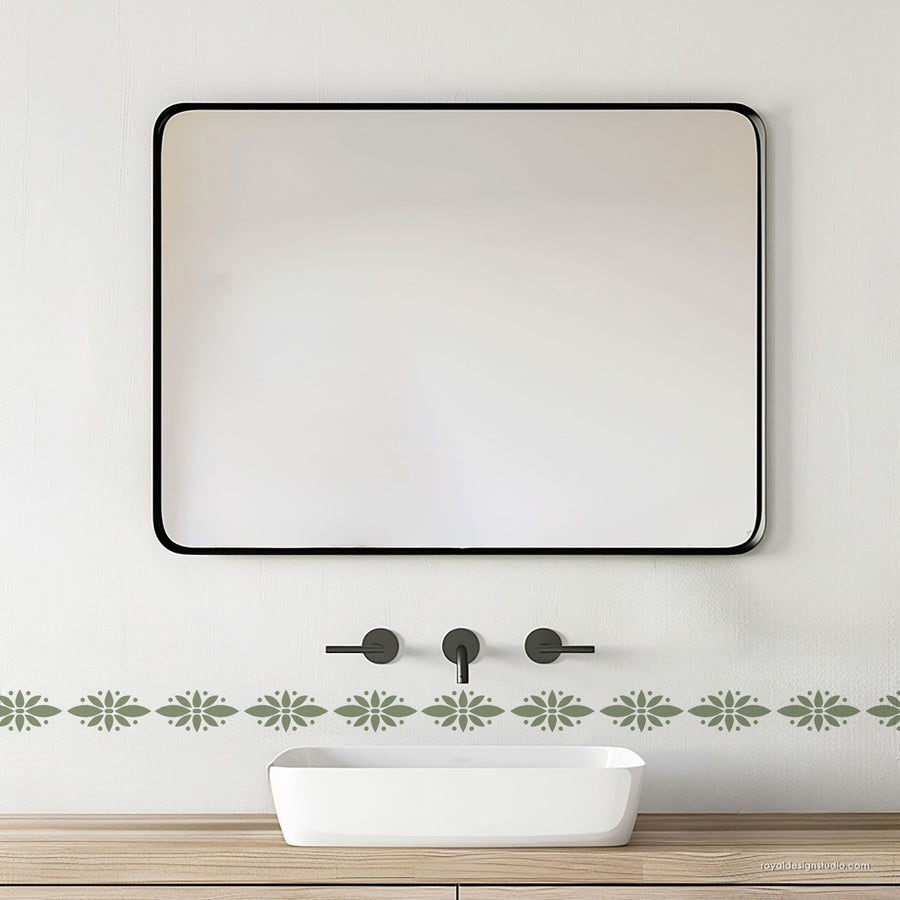 Border Stencils | Simple Floral Wall Stencil