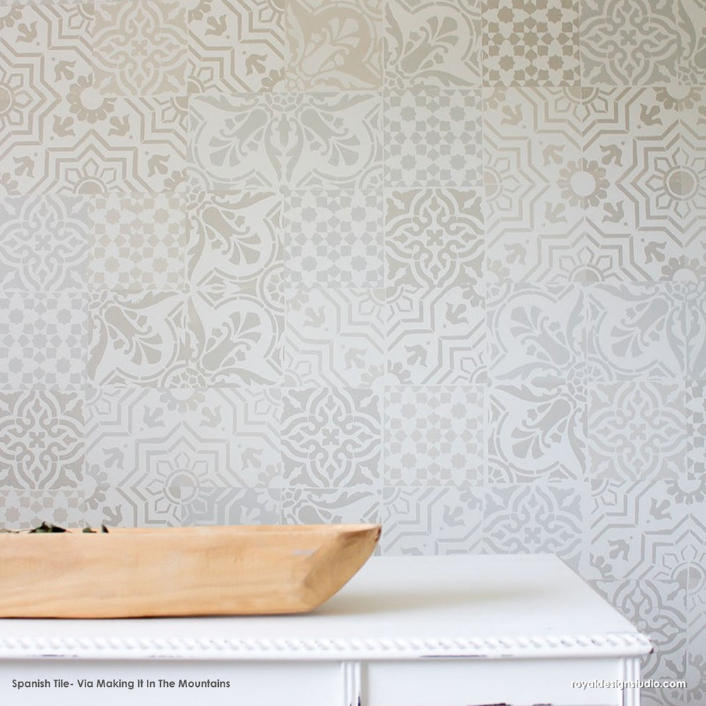 Tile Stencils for Walls, Floors, and DIY Kitchen Decor