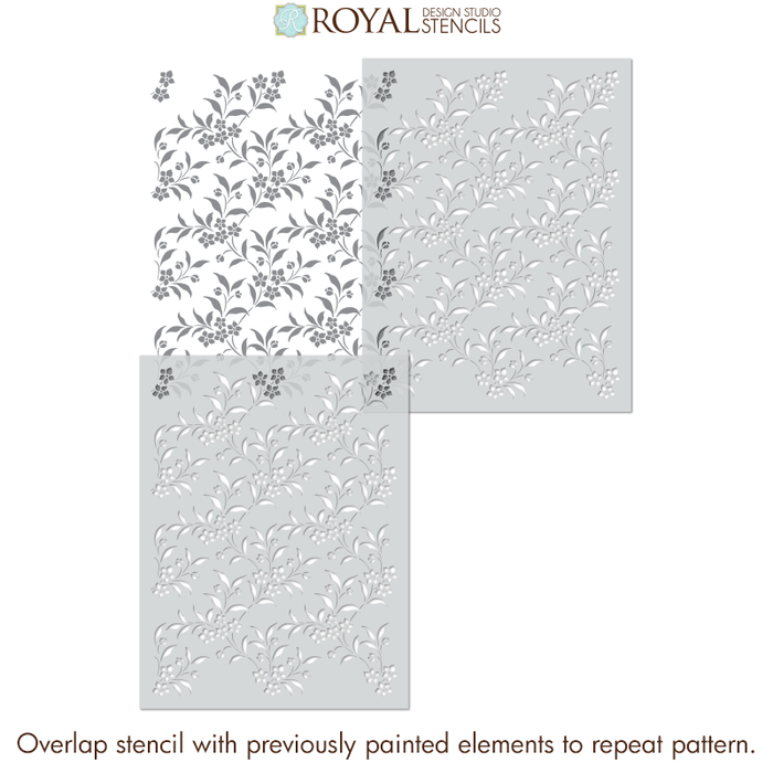 Wall Paint Floral Stencils| Stencil your own custom flower wallpaper
