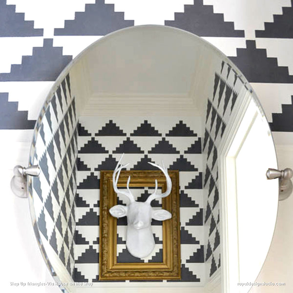 Art Deco Wall Stencils | Step Up Triangles Stencils