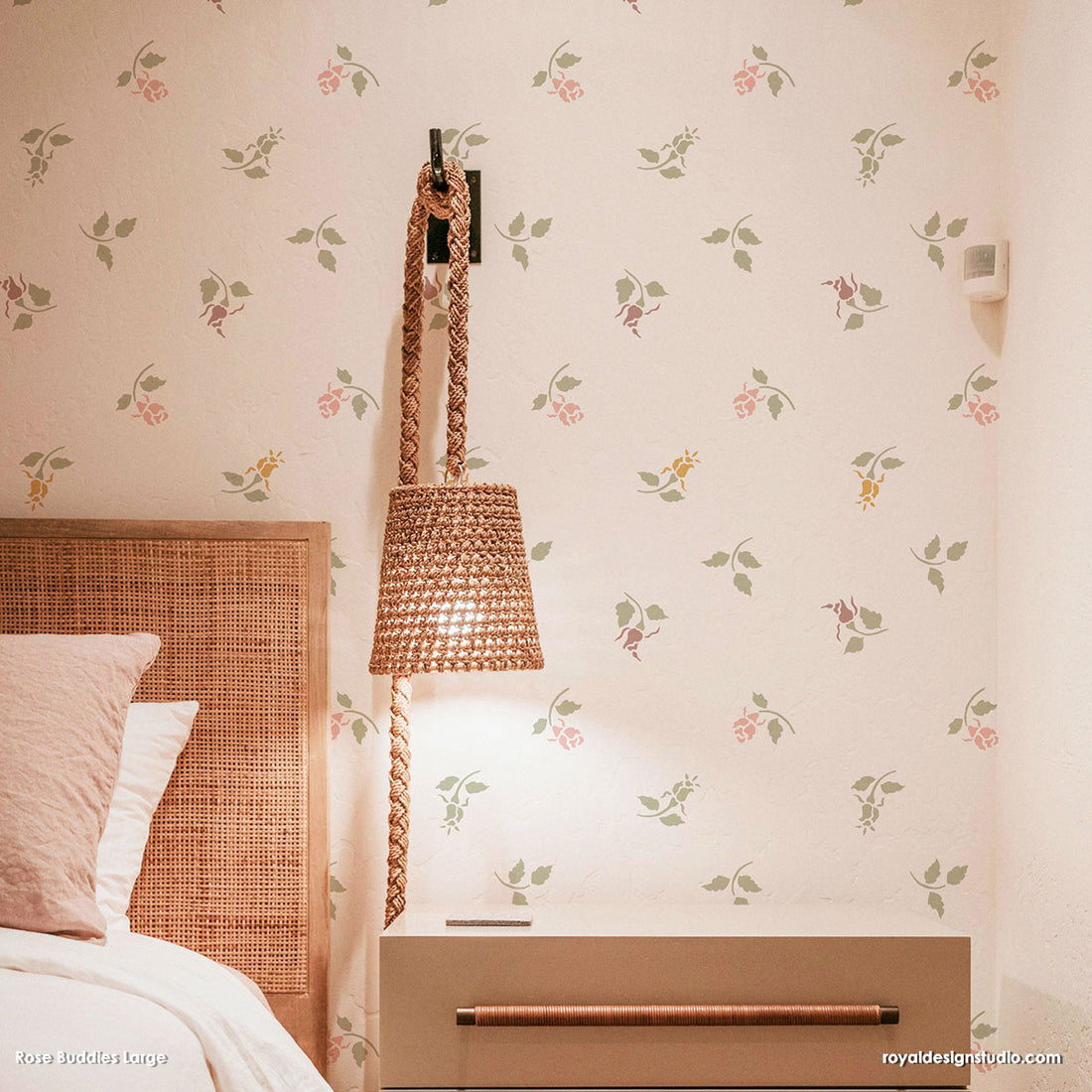 Rose Buddies Floral Furniture and Wall Stencil
