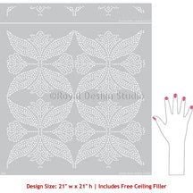Floral Tribal Batik Allover Wall Stencil