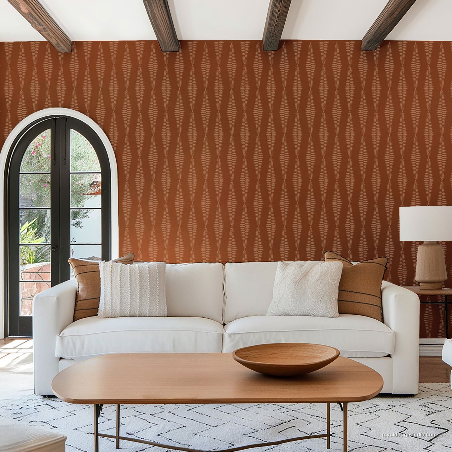 Stripe Stencils for Walls | Fern Stripe Wall Paint Stencil