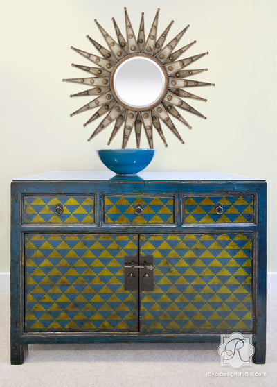 Art Deco Furniture Stencils | Small Step Up Triangles