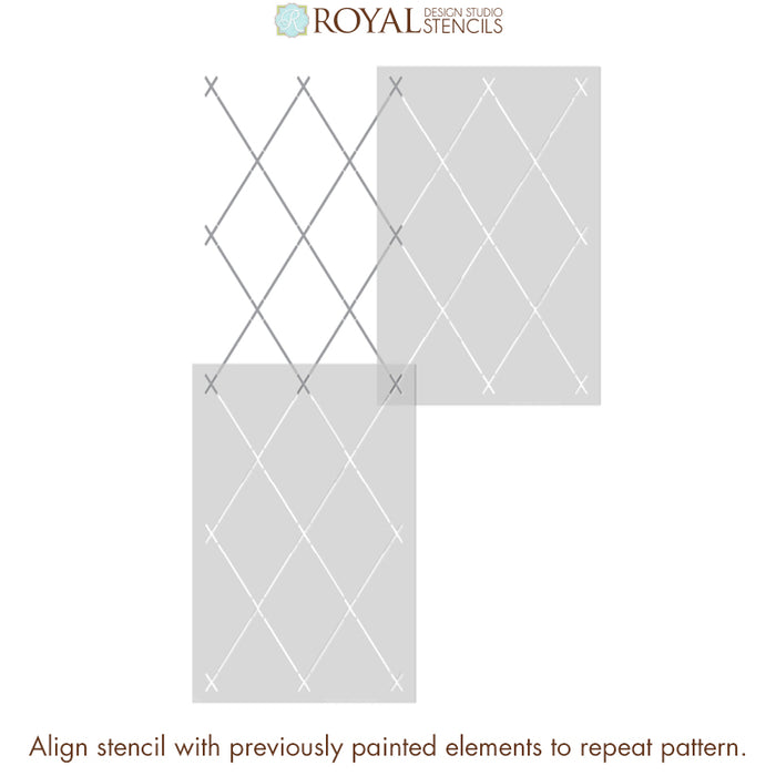 Diamond Trellis Wall Stencils | Modern or Retro DIY Paint Project