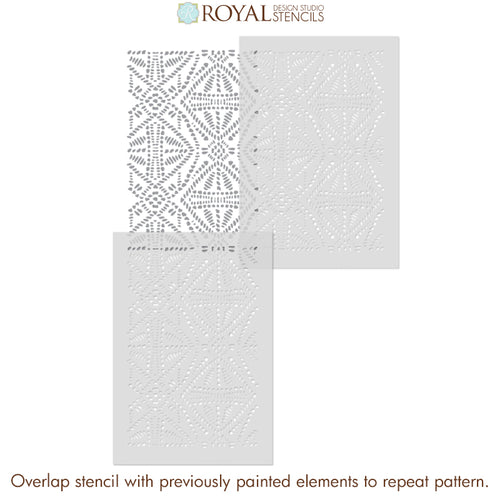 African Tribal Batik Allover Wall Stencil