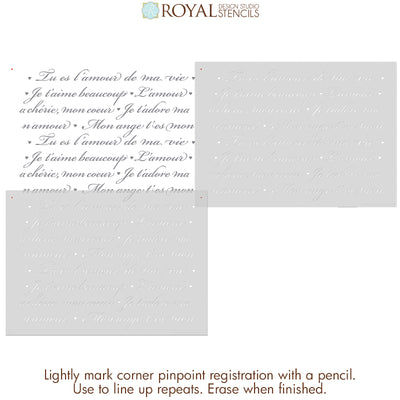 French Love Letters Wall Stencils | Stenciling for DIY Home Decor