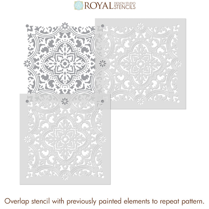 Large DIY Tile Stencils for Painting Walls and Floors