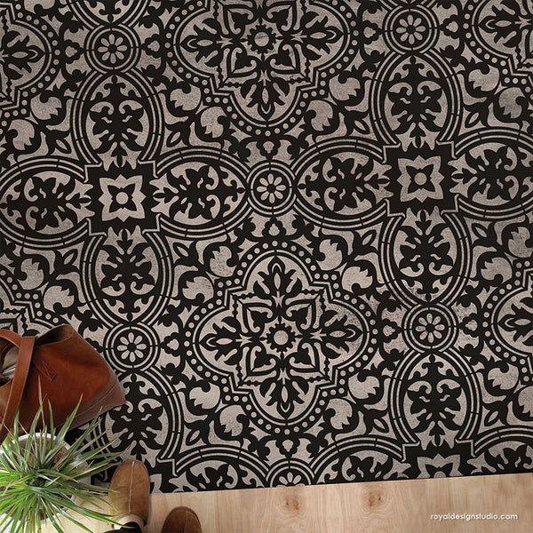 Large DIY Tile Stencils for Painting Walls and Floors