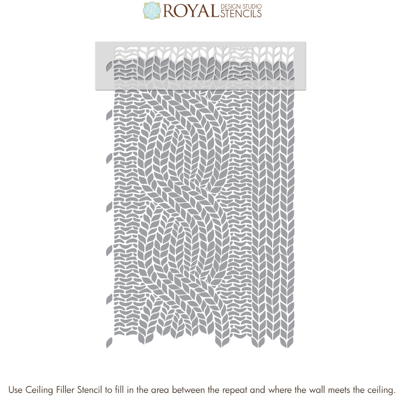Chunky Cable Knit Wall Stencils - Woven Texture Designs Painting Walls# ...