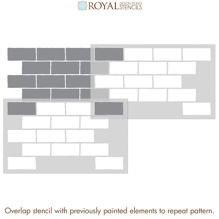 Wall Mural Stencils | Faux Brick Wall Stencil for Painting – Royal ...