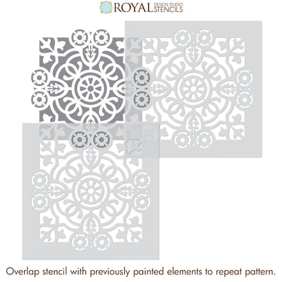 Geometric Pattern Tile Stencils for Floors or DIY Kitchen Backsplash