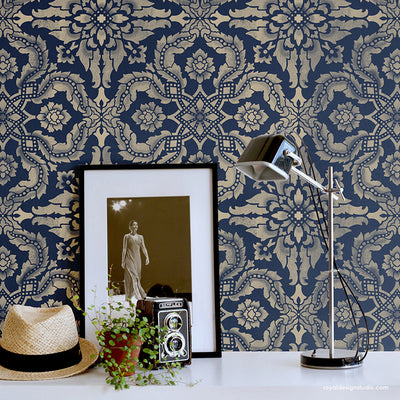 Large Tile Stencils - Painted Floor Stencils - DIY Classic Floor Tiles