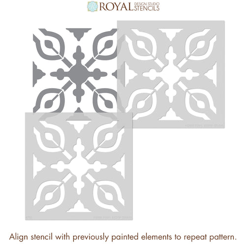 Tile Stencils for Painting Ceramic Tiles - DIY Tile Floor Stencils