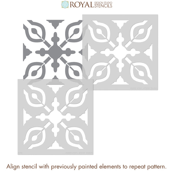 Tile Stencils for Painting Ceramic Tiles - DIY Tile Floor Stencils
