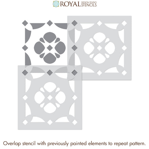 Large DIY Tile Stencils for Painting Walls and Floors
