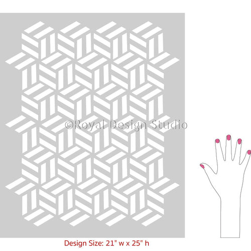 Modern Stencils, Geometric Wall Art, Tile Stencils for Painting Floors