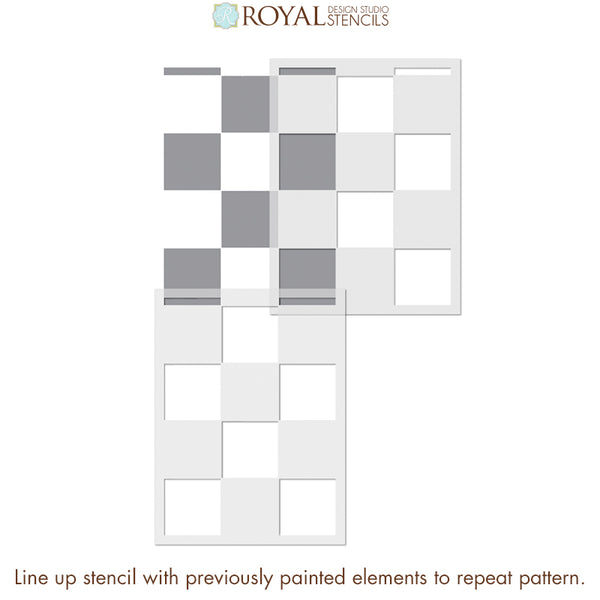 Checkered Square Tile Stencils - DIY Painting Nursery Stencil Designs
