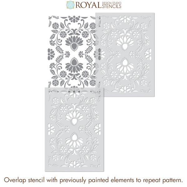 Large Stencils for Painting Accent Wall - Better than Damask Wallpaper