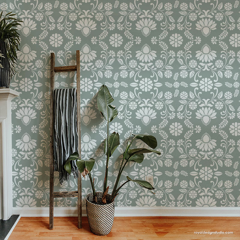 Large Stencils for Painting Accent Wall - Better than Damask Wallpaper# ...
