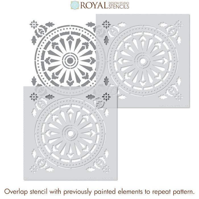 Tiled Floor Stencils - Painted Tile Stencils - Tile Painting Stencil