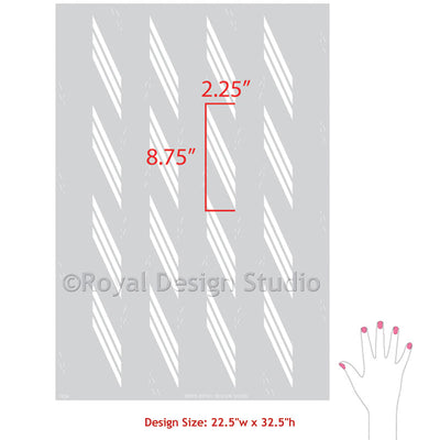 Herringbone Pattern Wall Stencils & DIY Floor Stencils