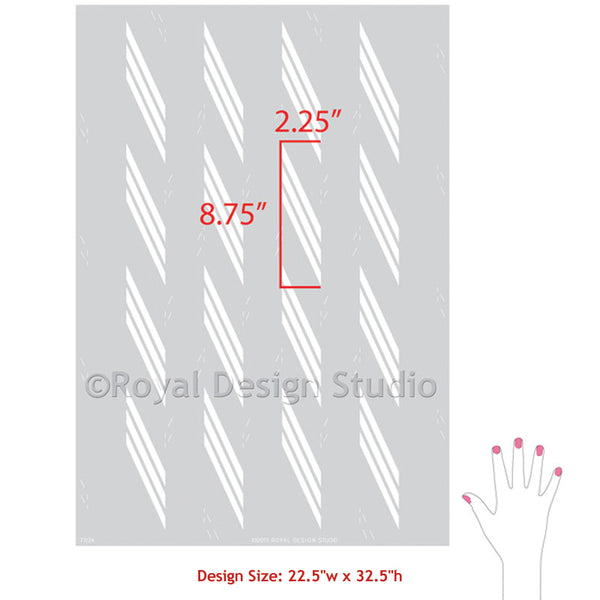 Herringbone Pattern Wall Stencils & DIY Floor Stencils