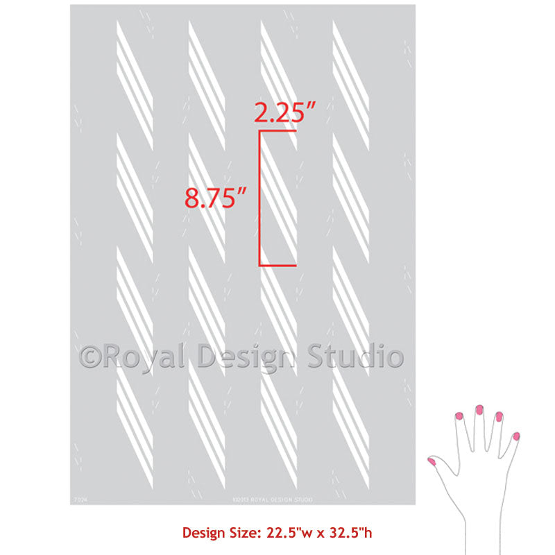 Herringbone Pattern Wall Stencils & DIY Floor Stencils – Royal Design ...