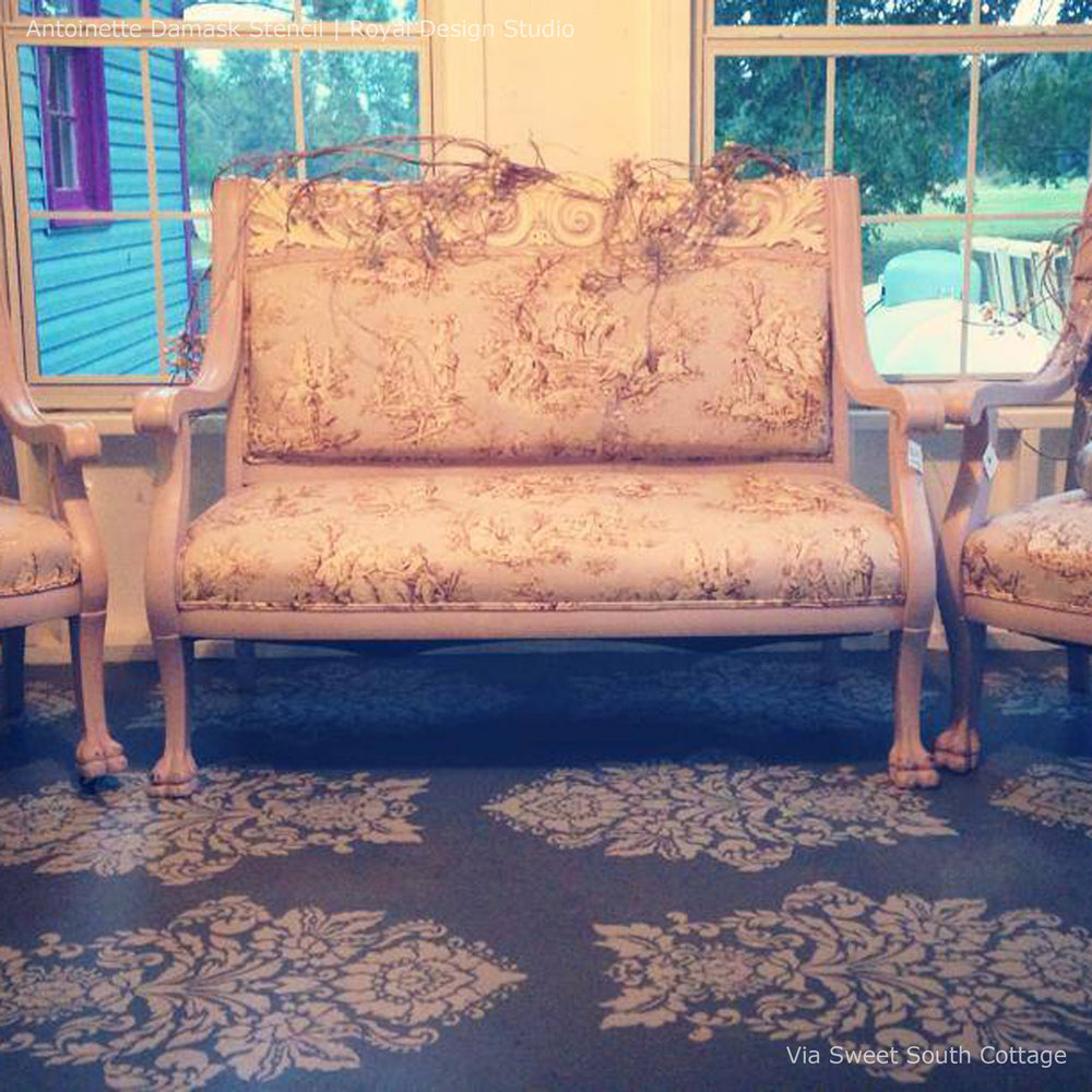 Large Damask Wall Stencils | French & Vintage Wallpaper