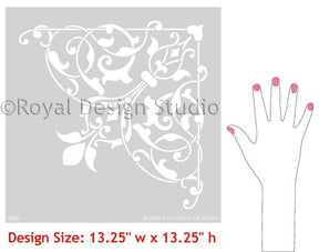 Ceiling Stencils | Arabesque Corner Stencil