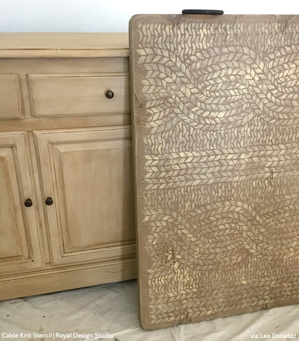 Chunky Cable Knit Wall Stencils - Woven Texture Designs Painting Walls
