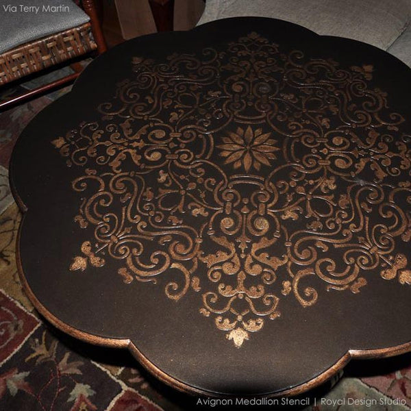 Ceiling Stencils | Avignon Ceiling Medallion Stencil