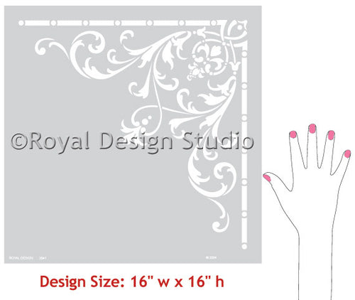 Ceiling Stencils | Hampton Corner Ceiling Stencil