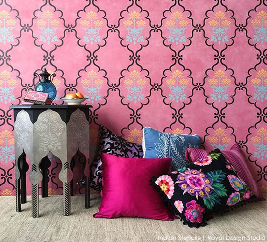 Indian Design Wallpaper Patterns with DIY Wall Stencils – Royal Design ...