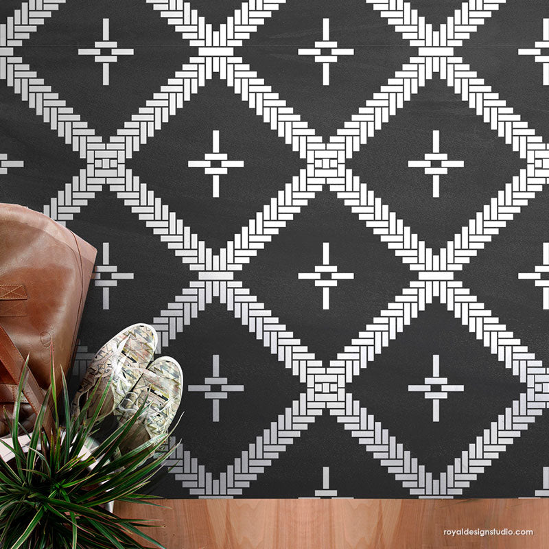 Modern Stencils, Geometric Wall Art, Tile Stencils for Painting Floors# ...