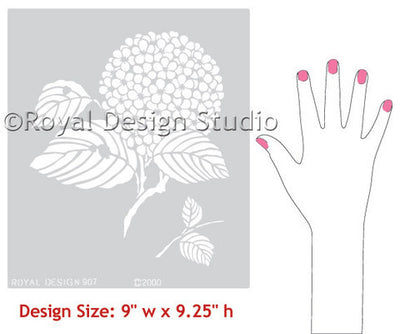 Flower Stencils | Japanese Hydrangea Floral Stencil