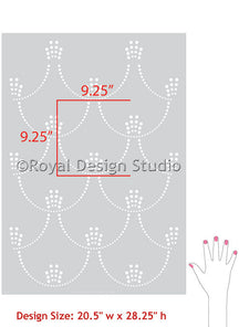 Art Deco Pearls Wall Damask Stencil Pattern | DIY Wallpaper Look
