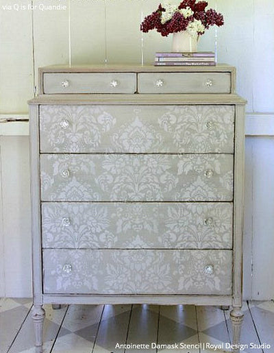 Large Damask Wall Stencils | French & Vintage Wallpaper