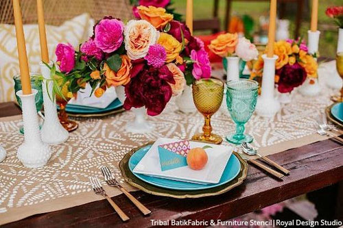 African Tribal Batik Allover Wall Stencil