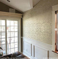 Large Damask Wallpaper Stencil | Fabric Damask Wall Stencil