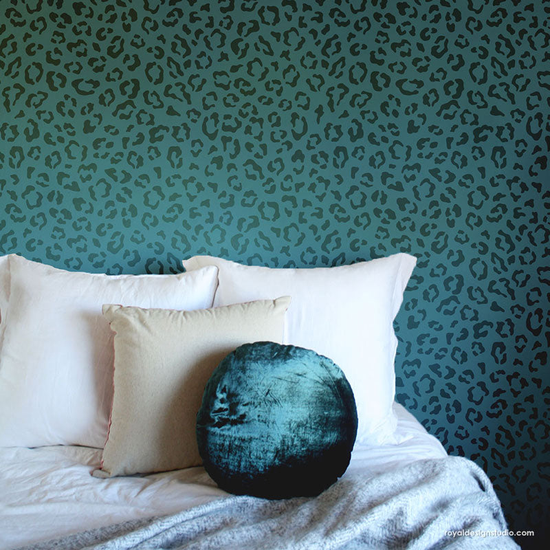 Cheetah Leopard Allover Spots Wall Stencil for Animal Print Decor ...
