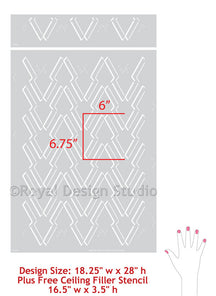 Geometric African Wall Stencil to Paint a Tribal Wallpaper Pattern