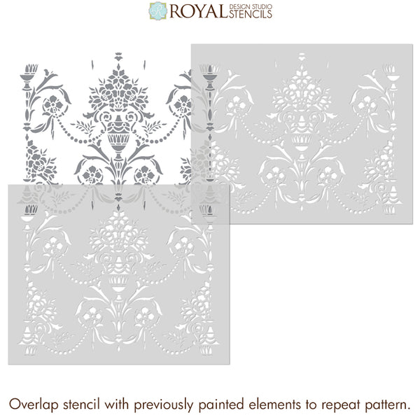 Pattern Stencils | Vase & Pearls Allover Stencil#N#– Royal Design ...